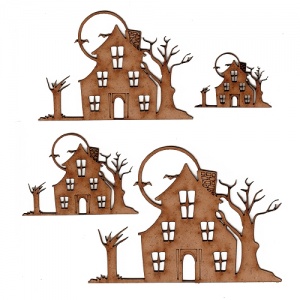 Haunted House Wood Shape style 2 for altered art and crafts